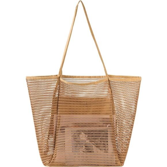 Other | Beach Bags Woven Straw Beach Tote Bag Waterproof With Inner ...